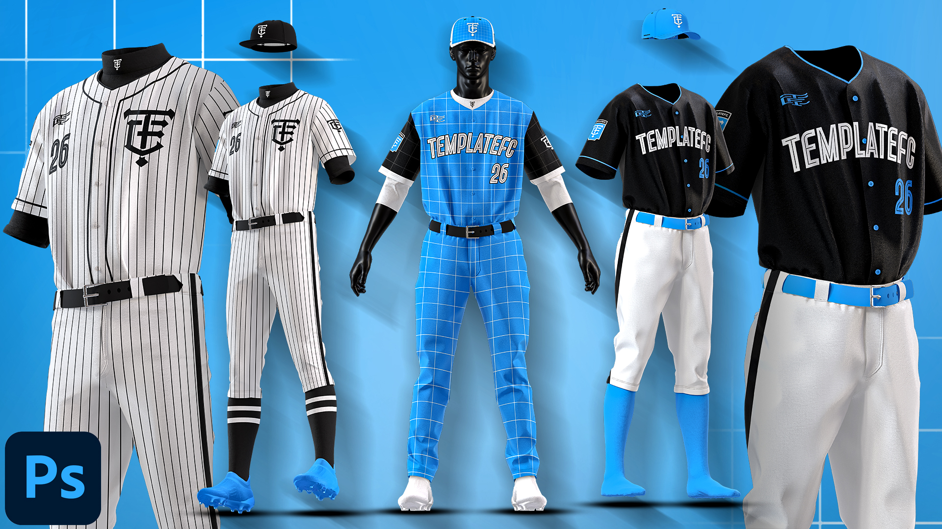 Baseball Uniform Builder Mock-up Templates - TemplateFC