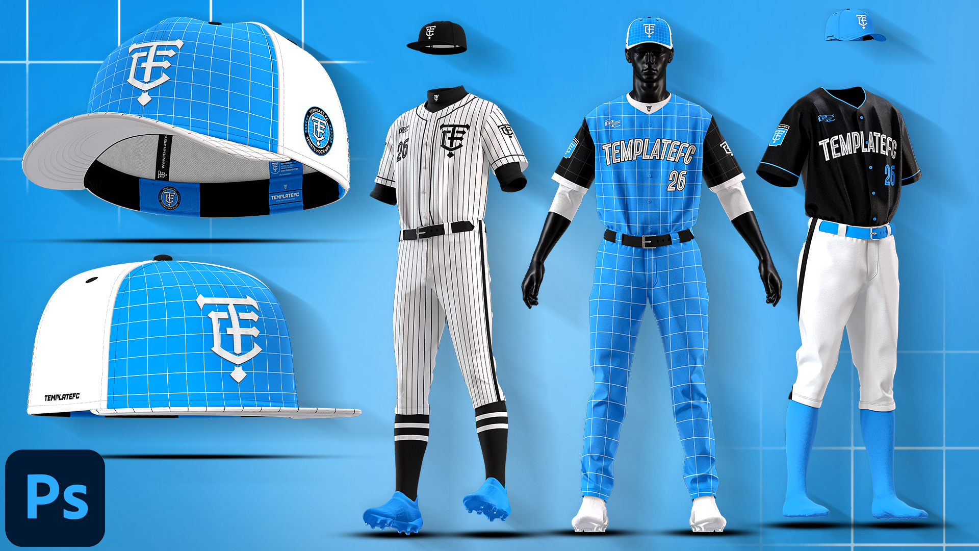 Baseball Uniform Builder Mock-up Templates Individual - TemplateFC