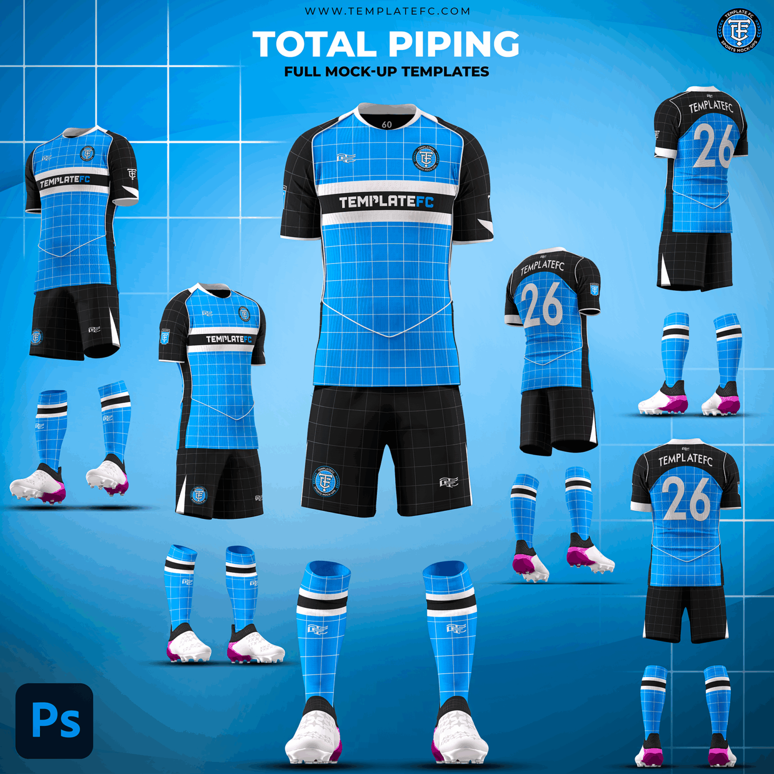 Total Piping Full Kit Mock-up Templates Individual - TemplateFC